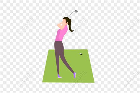 골프를 치는 여자 Png 일러스트 무료 다운로드 Lovepik
