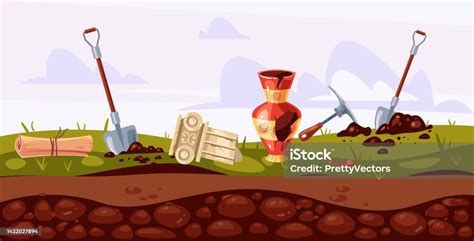 고고학 발굴 화석 고대 유물 개념 벡터 그래픽 디자인 일러스트 레이 션 개념에 대한 스톡 벡터 아트 및 기타 이미지 개념 검색 고고학 Istock