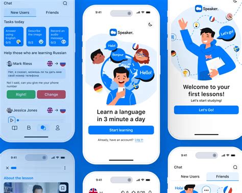 Download Free Language Learning App UI Kit Figma Free Mobile UI
