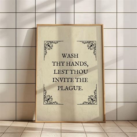 Funny Bathroom Art Print Toilet Humor Decor Classical Vintage Style