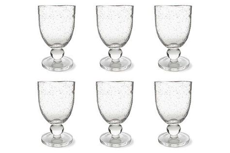 Bubble Glass Goblet Set Elegant Home Accents