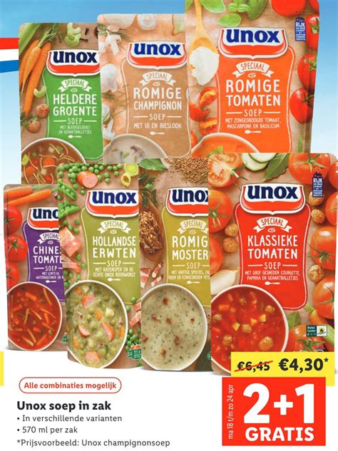 Unox Soep In Zak Aanbieding Bij Lidl