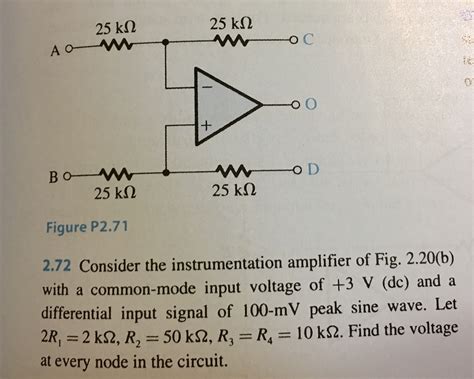 Solved Consider The Instrumentation Amplifier Of Fig