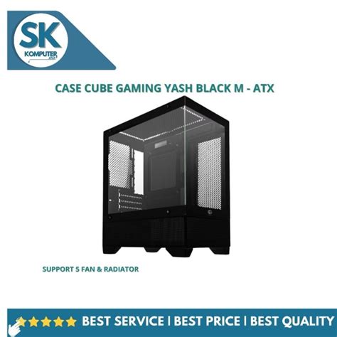 Jual Casing Cube Gaming Yash Black Matx Tempered Casing Pc Gaming