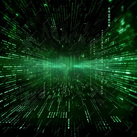 Premium Ai Image Green Digital Binary Data On Computer Screen