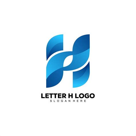 편지 H 로고 디자인 그라데이션 벡터 무료 벡터