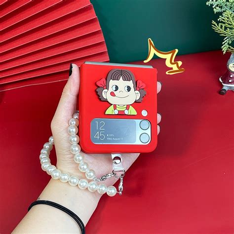 페코짱 진주 스트랩 갤럭시z 플립 3456 에이블리