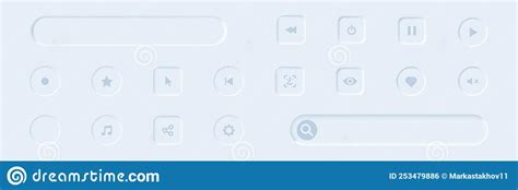 Neumorphism Icons Neumorphic Ui Ux White User Interface Web Buttons And Ui Sliders Vector Ui