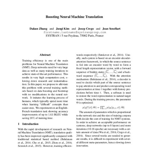 Boosting Neural Machine Translation Acl Anthology