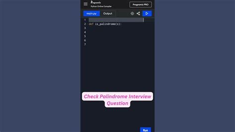 Check If A String Is Palindrome Interview Learnpython