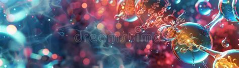 Abstract Molecular Structures With Vibrant Colors Stock Illustration Illustration Of
