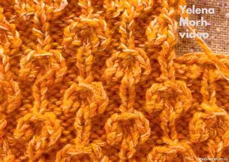 Узор Кружочки на ниточках Видео МК Вязание спицами для начинающих Узоры Вязание Спица