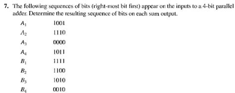 Solved The Following Sequences Of Bits Right Most Bit