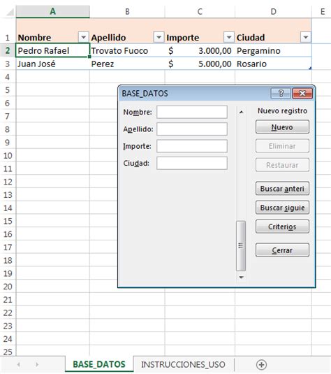 Excel Cursos Y Plantillas Contables Cómo Cargar Una Base De Datos En