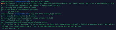 Getting Module Doesnt Exist Error Even Though Module Is Installed Using Themes Hugo