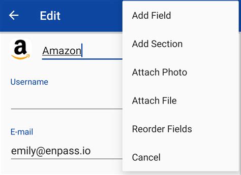 Adding Fields And Sections In Enpass
