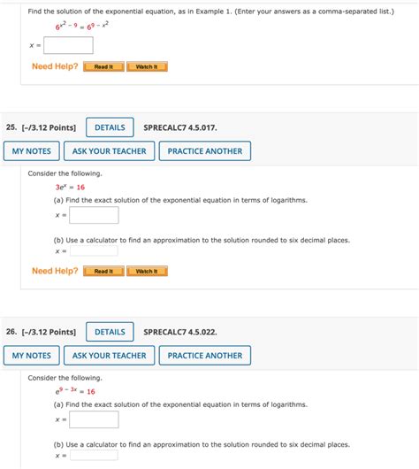 Solved Find The Solution Of The Exponential Equation As In Chegg Com