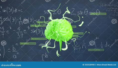 Mathematical Equations And Formulas On School Blackboard Cartoon Vector