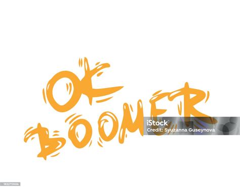 좋아 부머 텍스트 손으로 그린 비꼬는 메시지 Z세대 명언 밈 글자 비문 대화 풍선 문자 기호에 대한 스톡 벡터 아트 및 기타