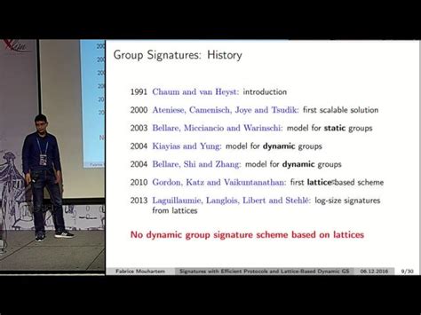 Conference Talks Talk Signature Schemes With Efficient Protocols And