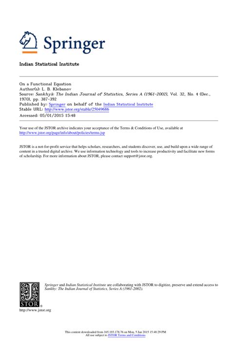 Pdf On A Functional Equation