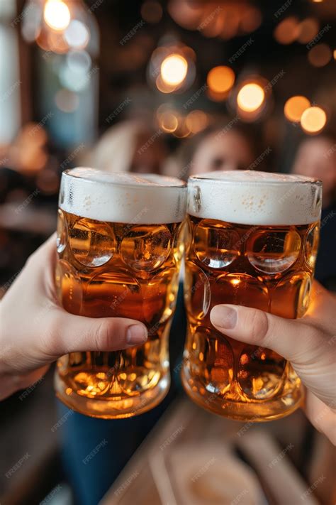 친구들이 축하하기 위해 맥주를 마시고 Ai 생성 이미지