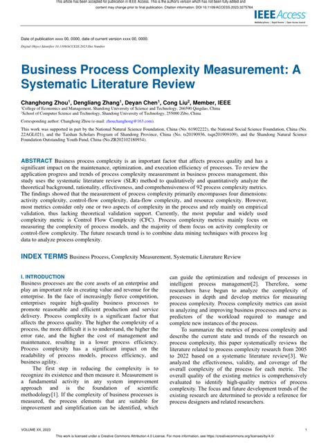 Pdf Business Process Complexity Measurement A Systematic Literature Review