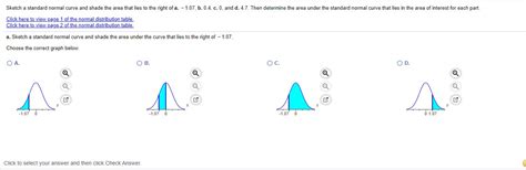 Solved Sketch A Standard Normal Curve And Shade The Area Chegg