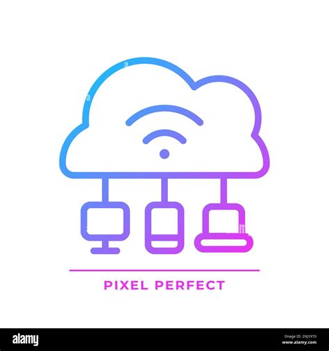 Cloud Based Iot Pixel Perfect Gradient Linear Vector Icon Stock Vector