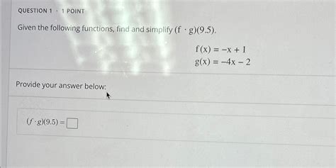 solved question 1 1 ﻿pointgiven the following functions