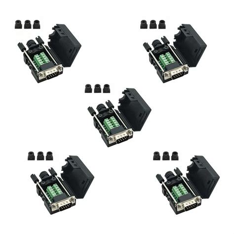 Getuscart Yiovvom Db9 Breakout Connector To Wiring Terminal Rs232 D Sub Male Serial Port