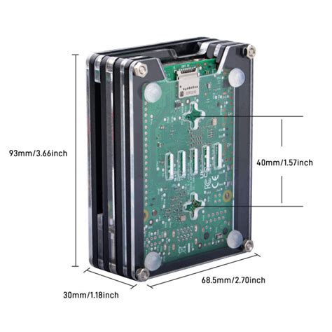 52pi Acrylic Case 9 Layers Enclosure With Cooling Fan Heatsink For Raspberry Pi 5 Oz Robotics