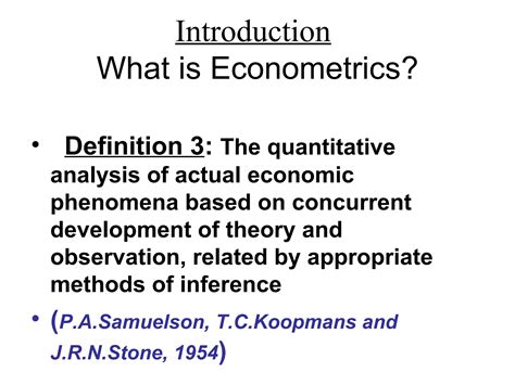 Basic Econometrics Lectues 1 Ppt
