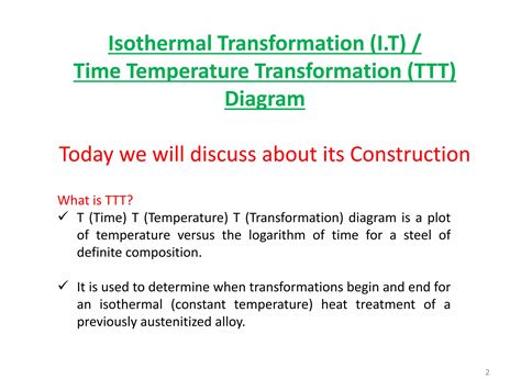 Time Temperature Transformation Diagram Pptx Chemistry Science