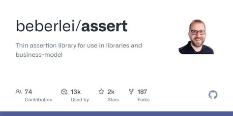 github beberlei assert thin assertion library for use in libraries and business model