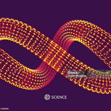 Spiral 3d Vector Illustration Wireframe Connection Structure Abstract Background Stock