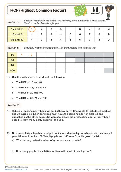 HCF Highest Common Factor Fun And Engaging 4th Grade PDF