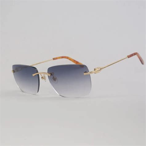 Oversized Square Sunglasses For Men And Women Retro Borderless Big Frame