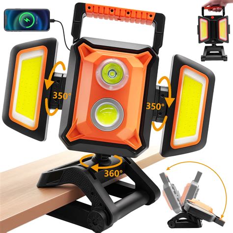 40w Rechargeable Work Light 4000lm Magnetic Work Light With Foldable