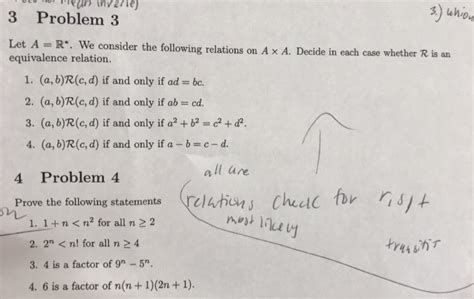 Solved Problem Let A R W Equivalence Relation E Chegg