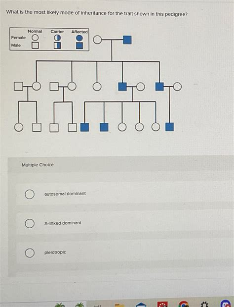 solved what is the most likely mode of inheritance for the