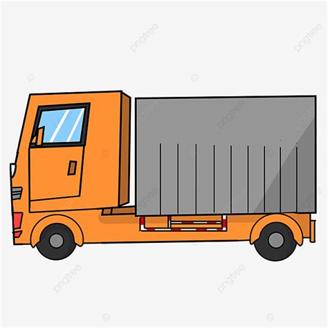 대형 트럭 일러스트 밴 오렌지색 해산물 운송 차량 자동차 운송 트럭 Png 일러스트 및 Psd 이미지 무료 다운로드 Pngtree