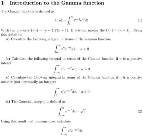 Solved Introduction To The Gamma Function The Gamma Chegg Com