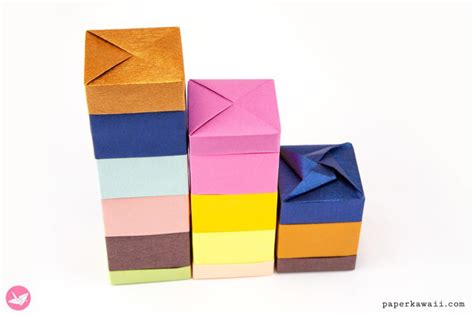Origami Stacking Box Tutorial Spice Boxes Paper Kawaii