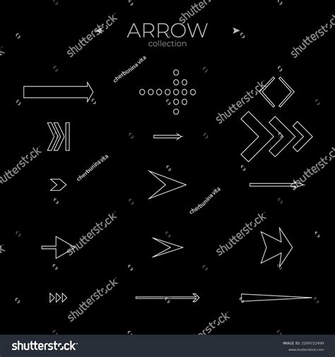 Simple Set Arrow Icons Linear Arrow Stock Vector Royalty Free