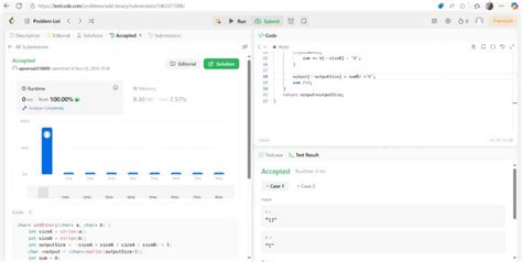 💻 Day 124 Of 200daysofcode Solved The Add Binary Problem In C