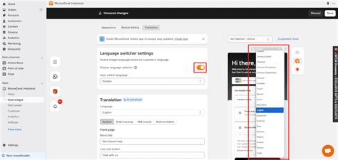 how to set up translation in moosedesk widget moosedesk