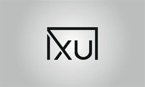Letter Xu Logo Design Xu Logo With Square Shape In Black Colors Vector Free Vector Template