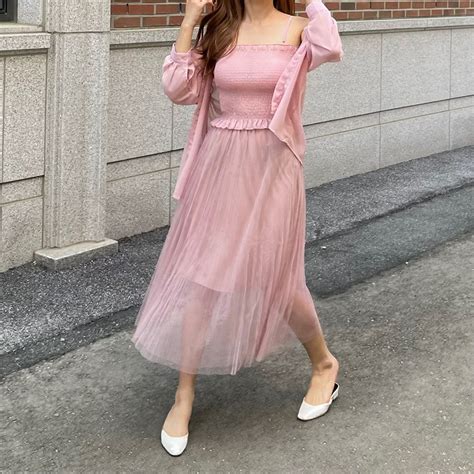 여신미뿜뿜치마안감 발레리나 이중 쉬폰 플레어 밴딩 Long 샤 스커트