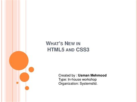Introduction To Whats New In Css3